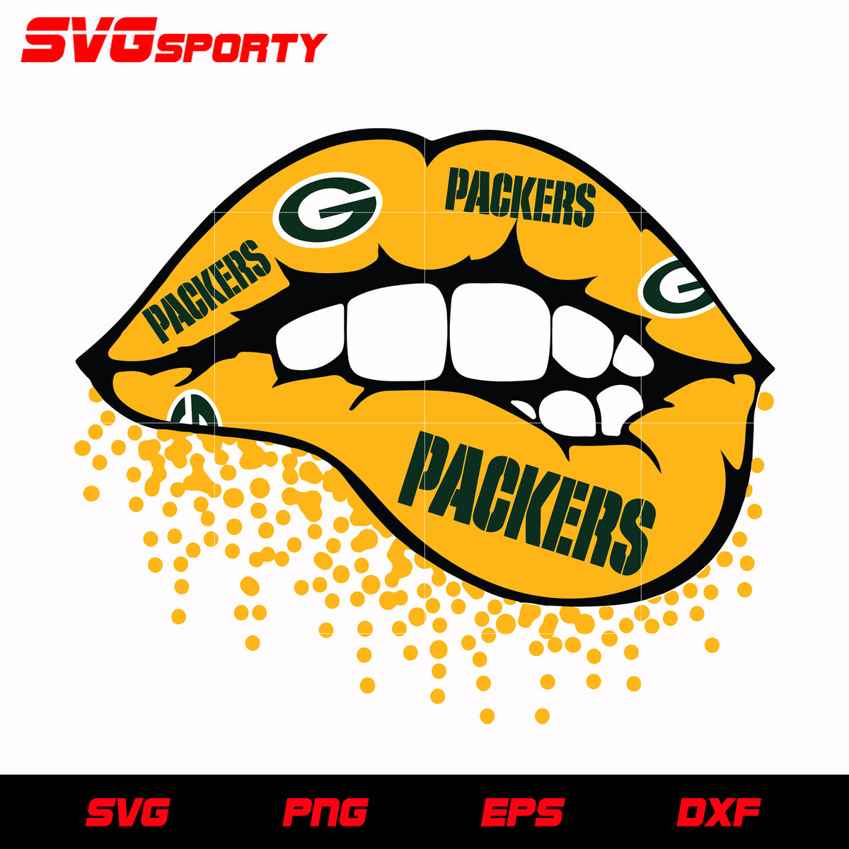 Green Bay Packers lip svg, nfl svg, eps, dxf, png, digital file – SVG ...