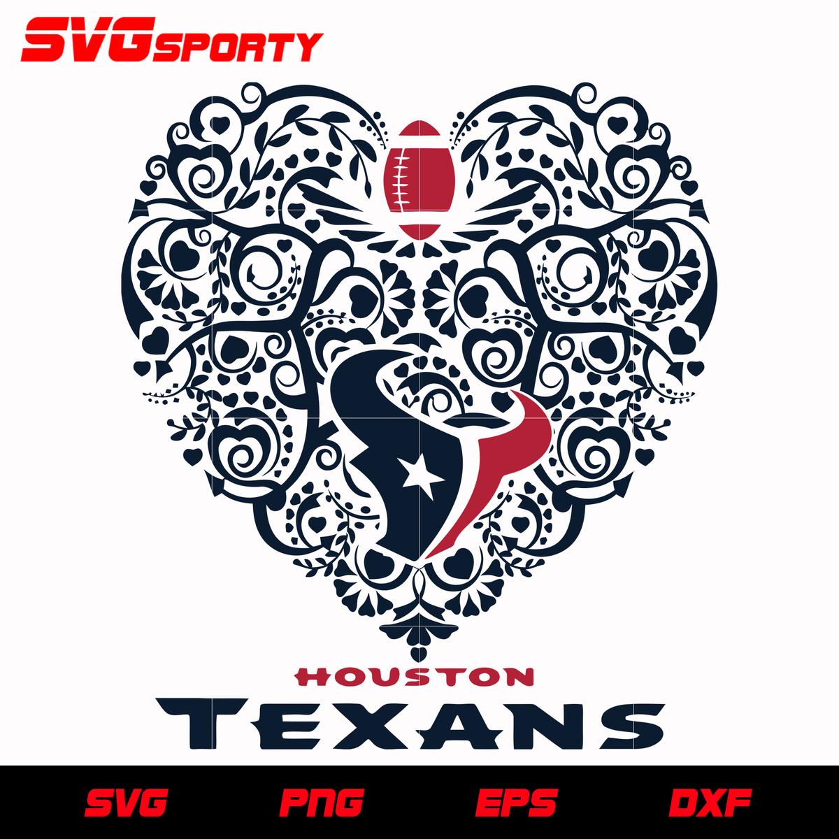 Houston Texans Heart svg, nfl svg, eps, dxf, png, digital file – SVG Sporty