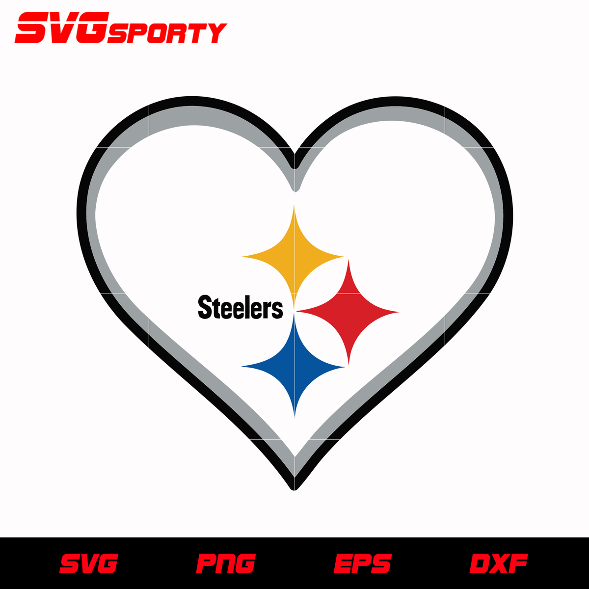 Pittsburgh Steelers Heart svg, nfl svg, eps, dxf, png, digital file ...