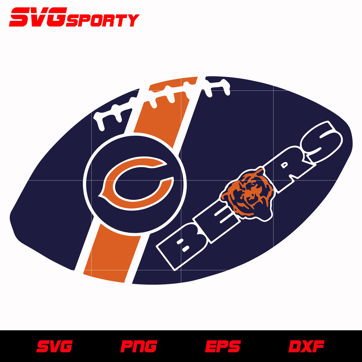 Chicago Bears Ball svg, nfl svg, eps, dxf, png, digital file – SVG Sporty