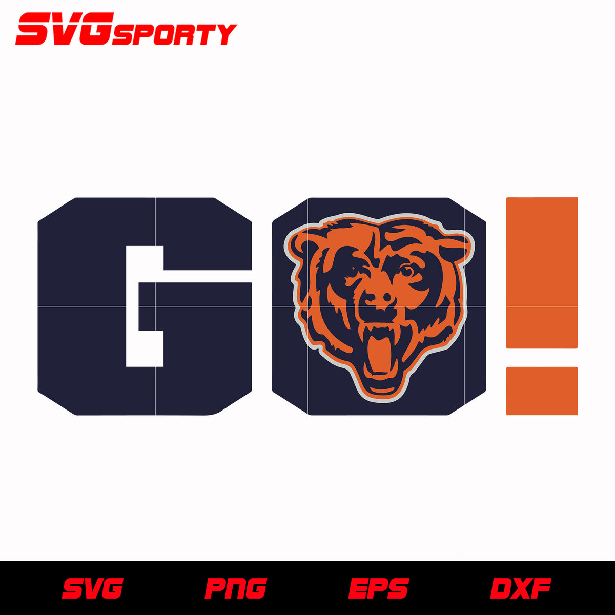 Chicago Bears Go svg, nfl svg, eps, dxf, png, digital file – SVG Sporty