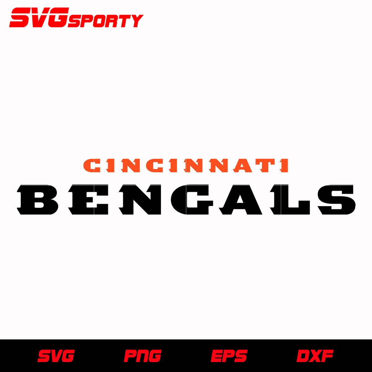 Cincinnati Bengals Text Logo 3 svg, nfl svg, eps, dxf, png, digital fi ...