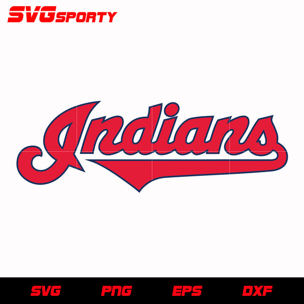 Cleveland Indians Text Logo 2 svg, mlb svg, eps, dxf, png, digital fil ...