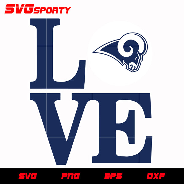Los Angeles Rams Love svg, nfl svg, eps, dxf, png, digital file – SVG ...