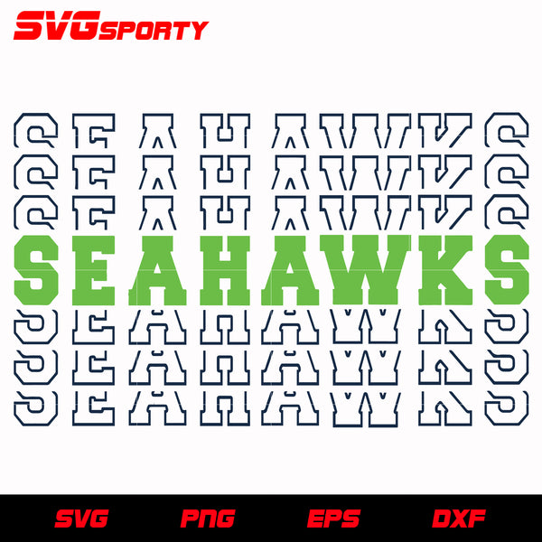 Seattle Seahawks Mirrored Text svg, nfl svg, eps, dxf, png, digital fi ...